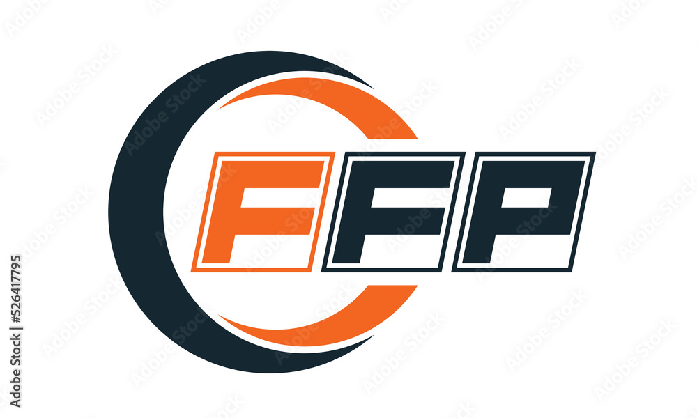 FFP three-letter circle logo design. custom font logo vector template ...