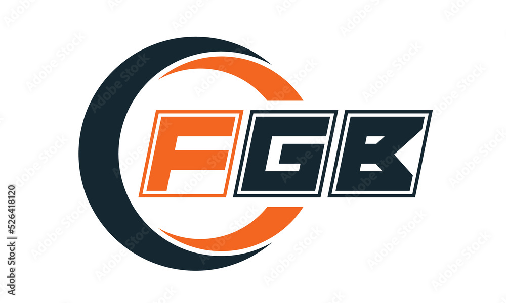 Vetor de FGB three-letter circle logo design. custom font logo vector ...