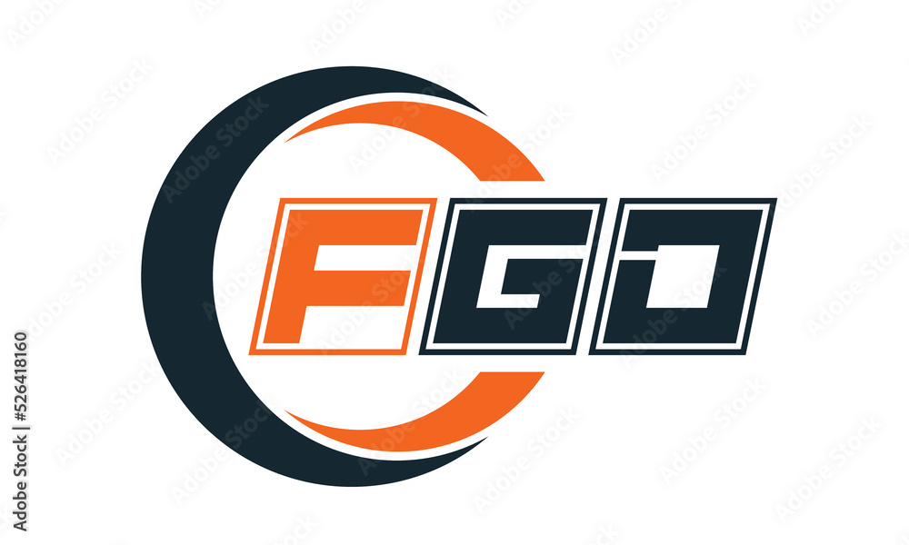 FGD three-letter circle logo design. custom font logo vector template ...