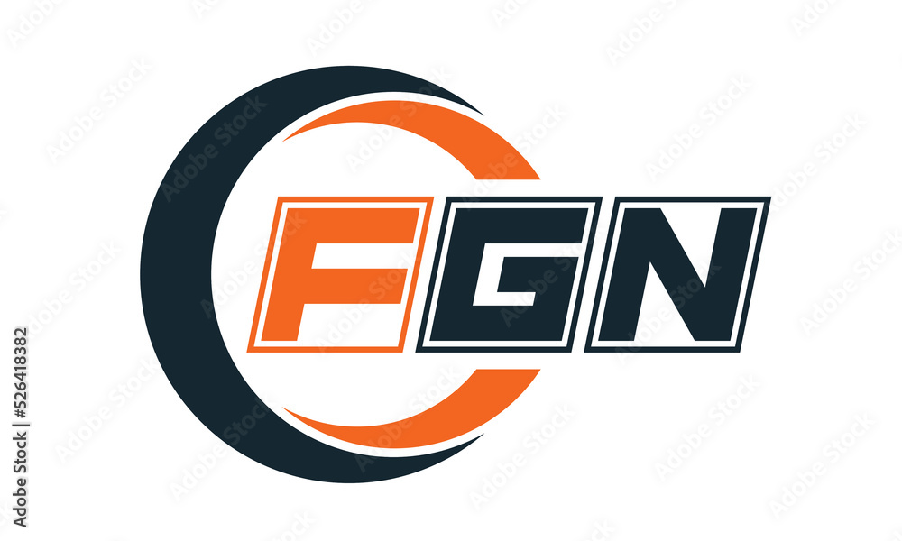 FGN three-letter circle logo design. custom font logo vector template ...