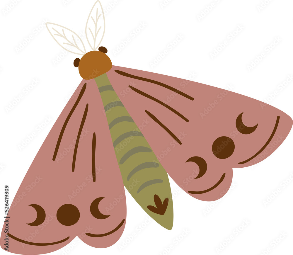 Moon moth PNG, transparent, illustration. Cute night butterfly ...