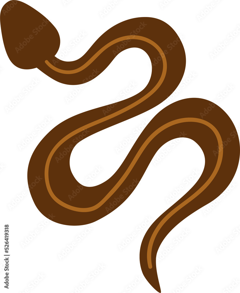 Wizard symbol snake, serpent. Dark academia plant. Cartoon magic decor ...