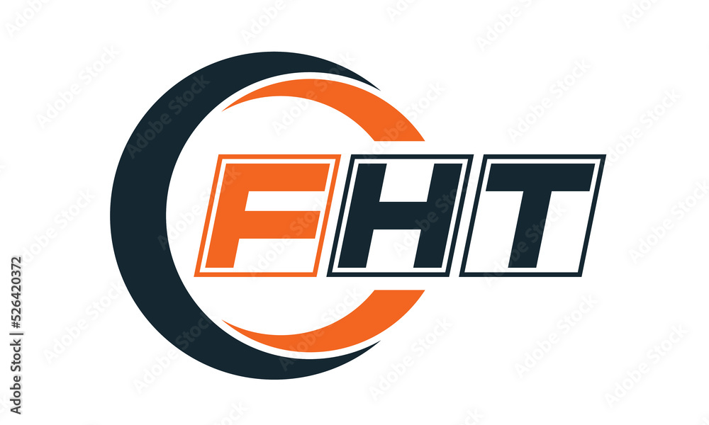 FHT three-letter circle logo design. custom font logo vector template ...