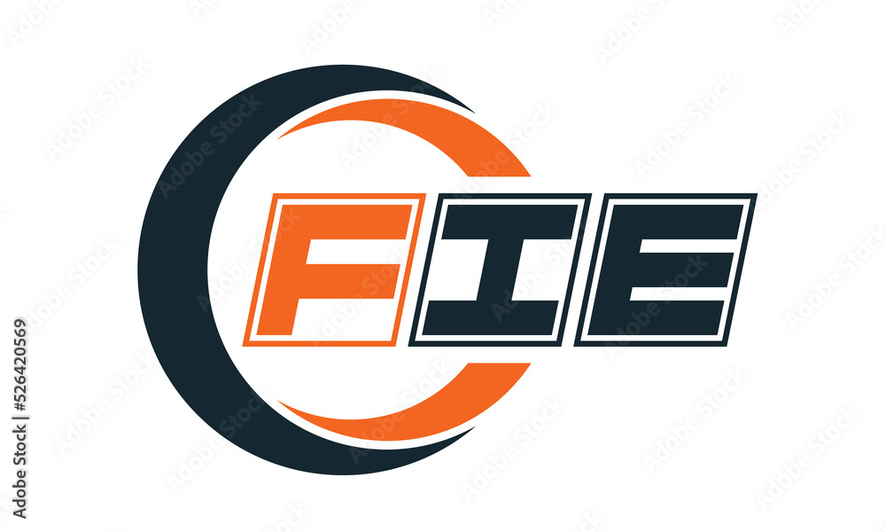 FIE three-letter circle logo design. custom font logo vector template ...