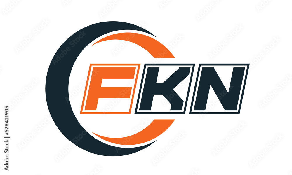 FKN three-letter circle logo design. custom font logo vector template ...