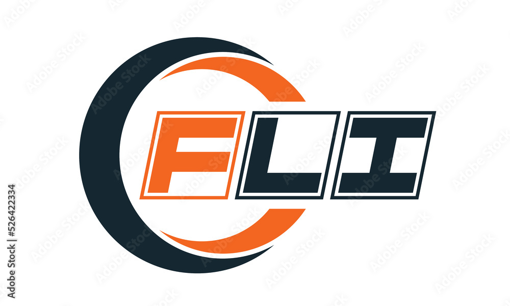 FLI three-letter circle logo design. custom font logo vector template ...