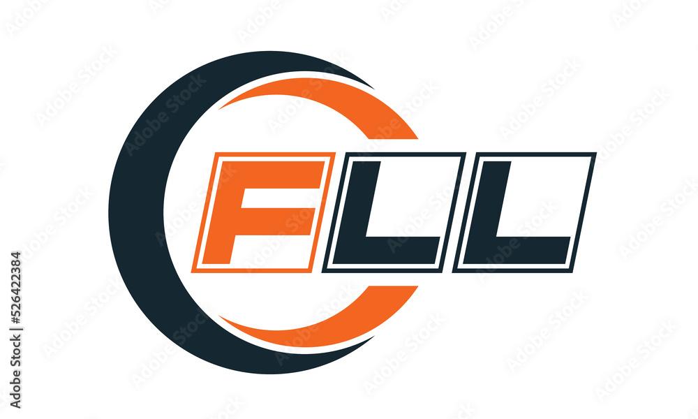 FLL three-letter circle logo design. custom font logo vector template ...