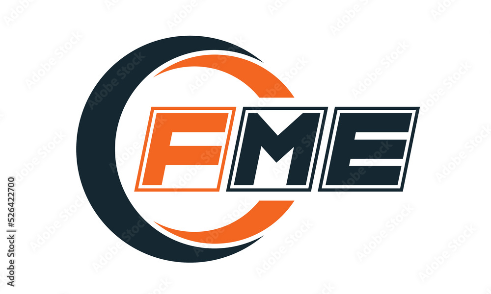 FME three-letter circle logo design. custom font logo vector template ...