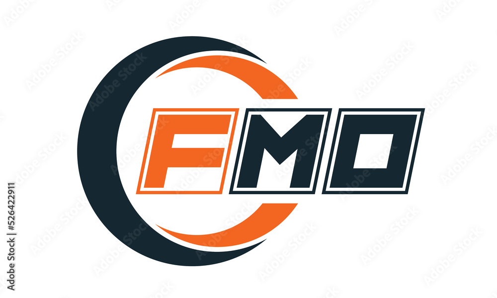 FMO three-letter circle logo design. custom font logo vector template ...