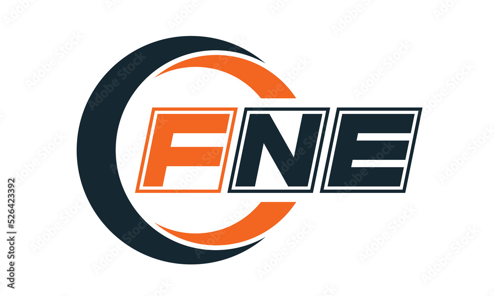 FNE three-letter circle logo design. custom font logo vector template ...