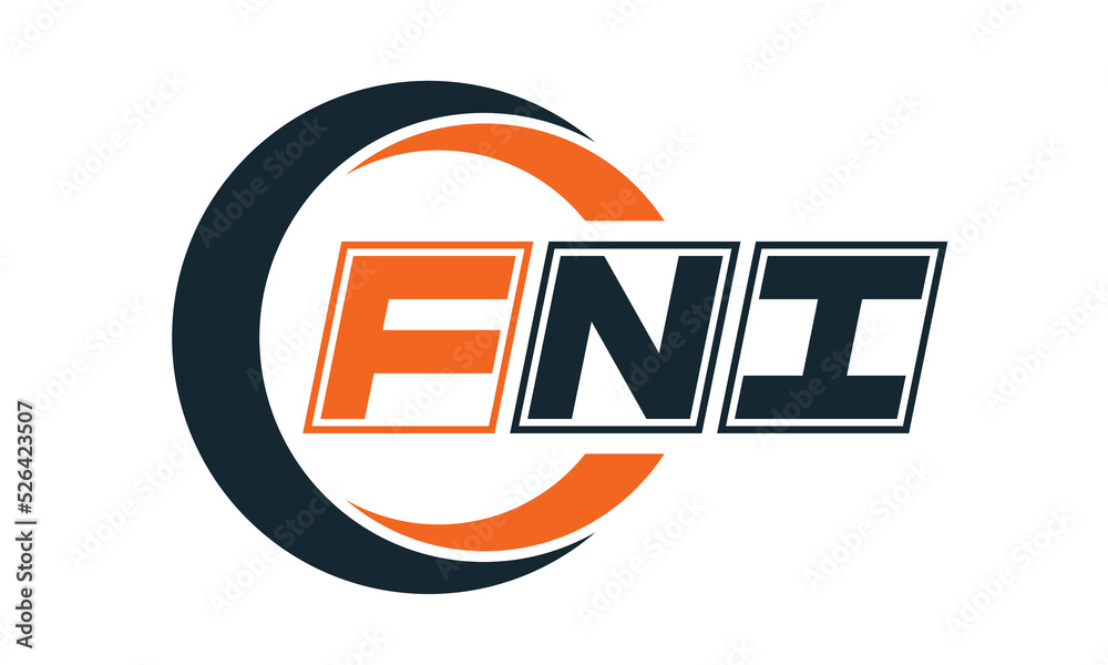 FNI three-letter circle logo design. custom font logo vector template ...
