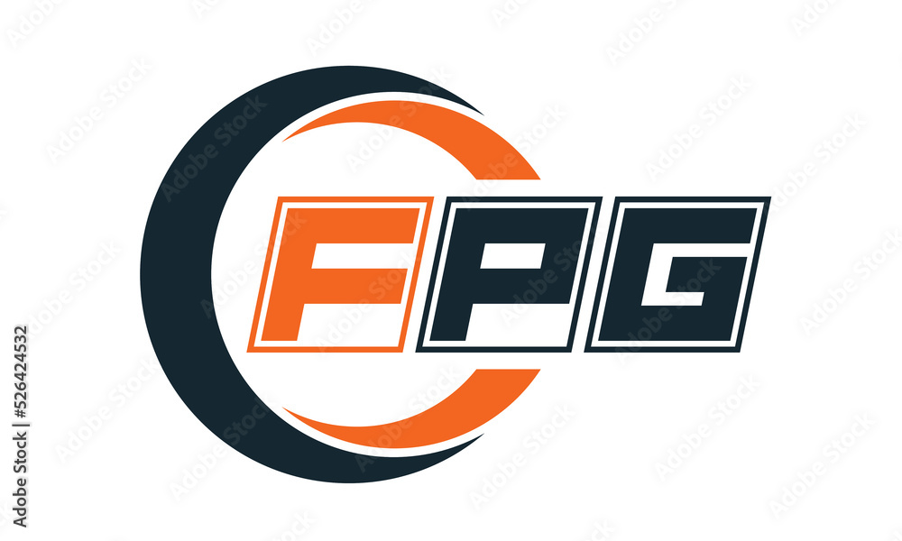 FPG three-letter circle logo design. custom font logo vector template ...