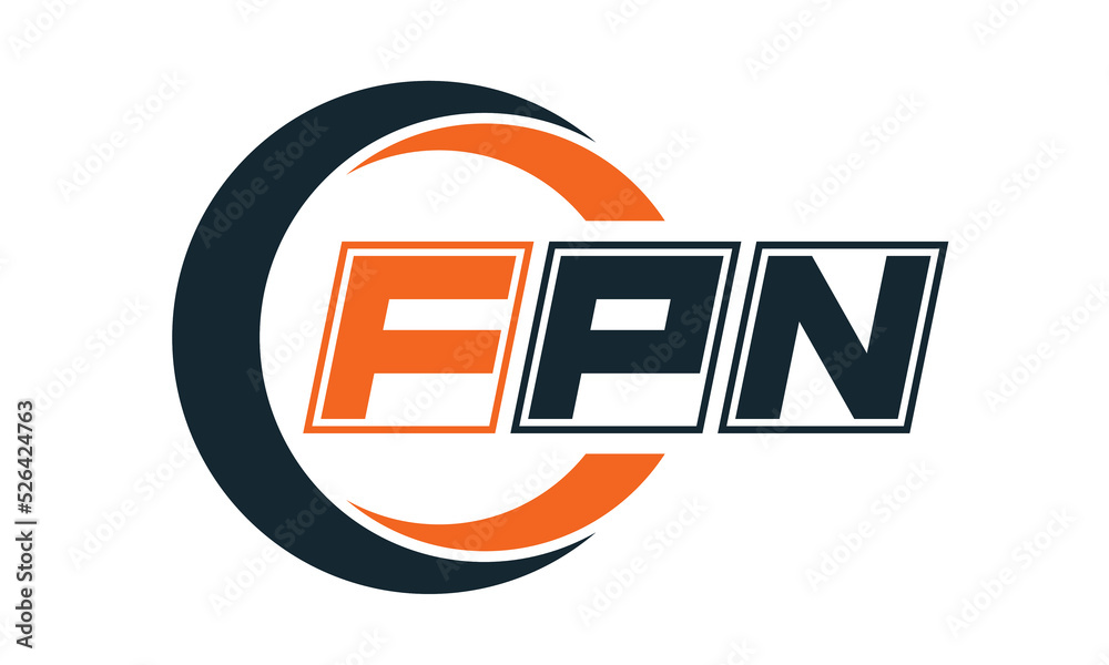 FPN three-letter circle logo design. custom font logo vector template ...