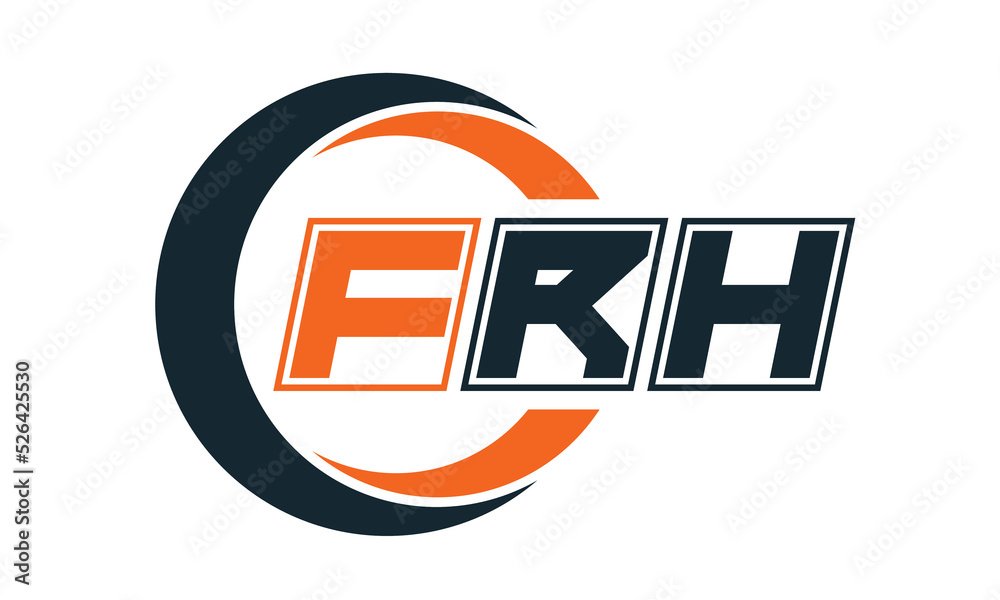FRH three-letter circle logo design. custom font logo vector template ...