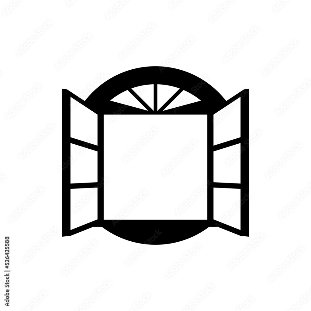 vector logo with the initials o which combines an open window to see ...