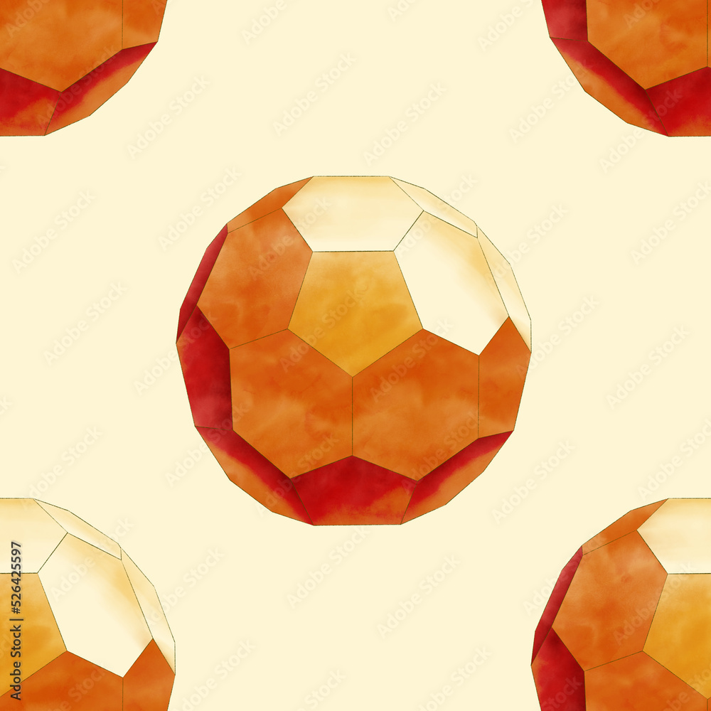 Geometric figure. Digital illustration. Realistic watercolor effect ...