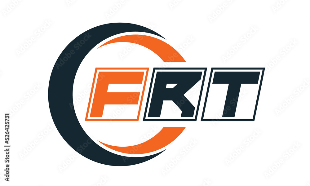 Vetor de FRT three-letter circle logo design. custom font logo vector ...