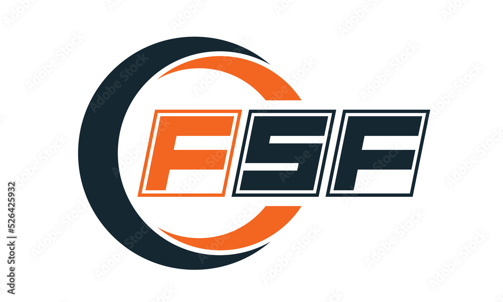 FSF three-letter circle logo design. custom font logo vector template ...