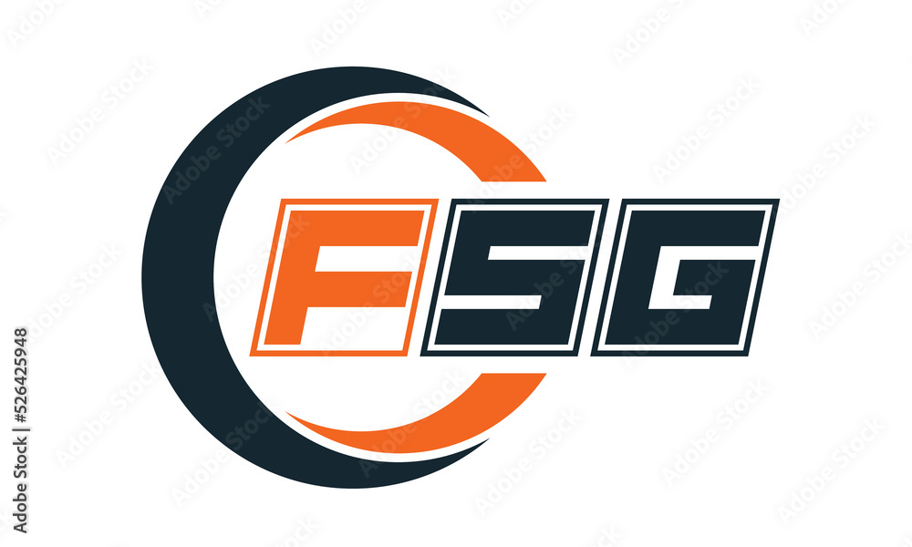 FSG three-letter circle logo design. custom font logo vector template ...