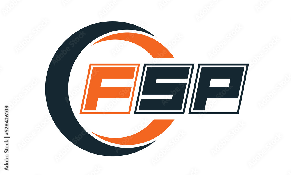 FSP three-letter circle logo design. custom font logo vector template ...