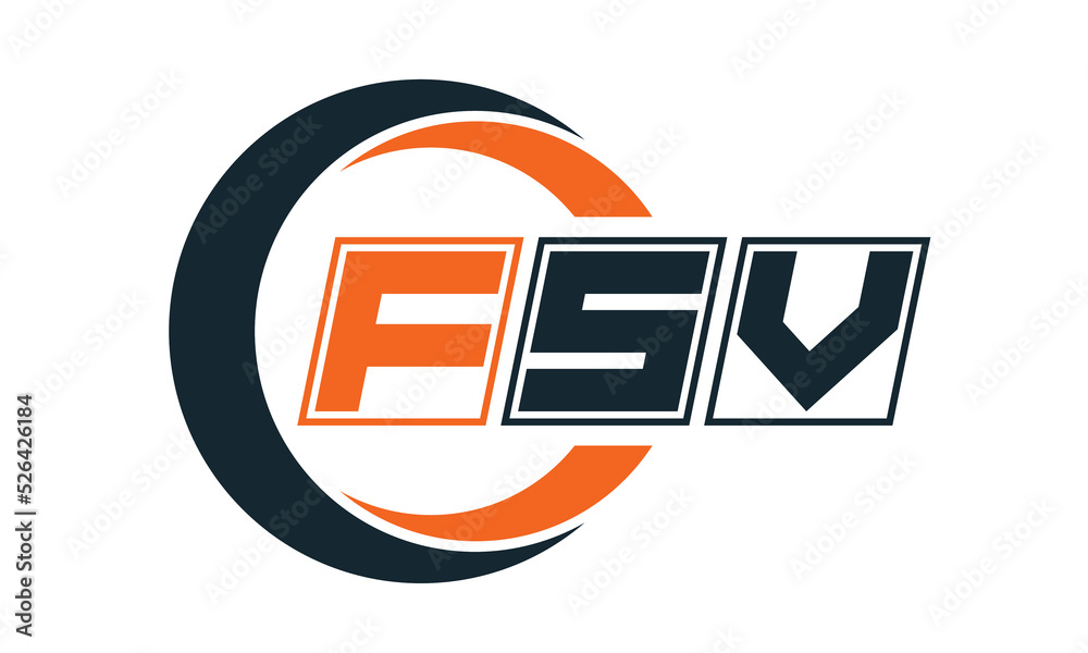 FSV three-letter circle logo design. custom font logo vector template ...
