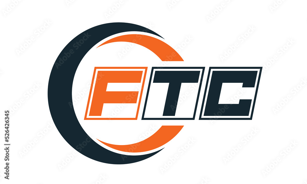 FTC three-letter circle logo design. custom font logo vector template ...
