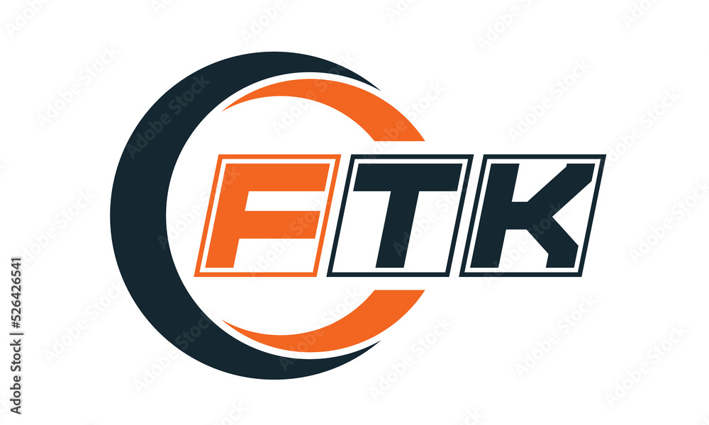 FTK three-letter circle logo design. custom font logo vector template ...