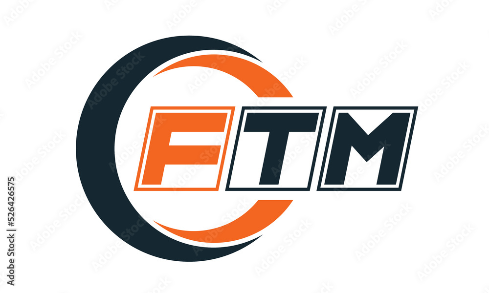 FTM three-letter circle logo design. custom font logo vector template ...