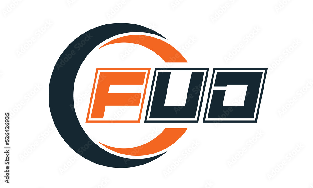 FUD three-letter circle logo design. custom font logo vector template ...
