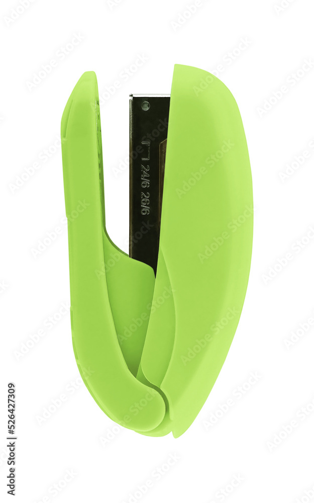 Cutout of an isolated green stapler with the transparent png background ...