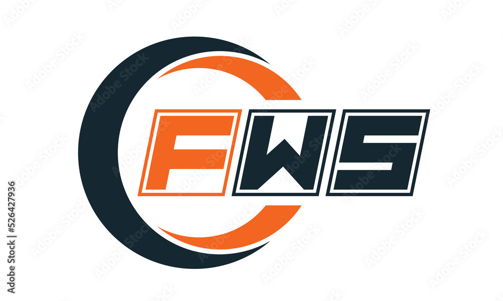 FWS three-letter circle logo design. custom font logo vector template ...