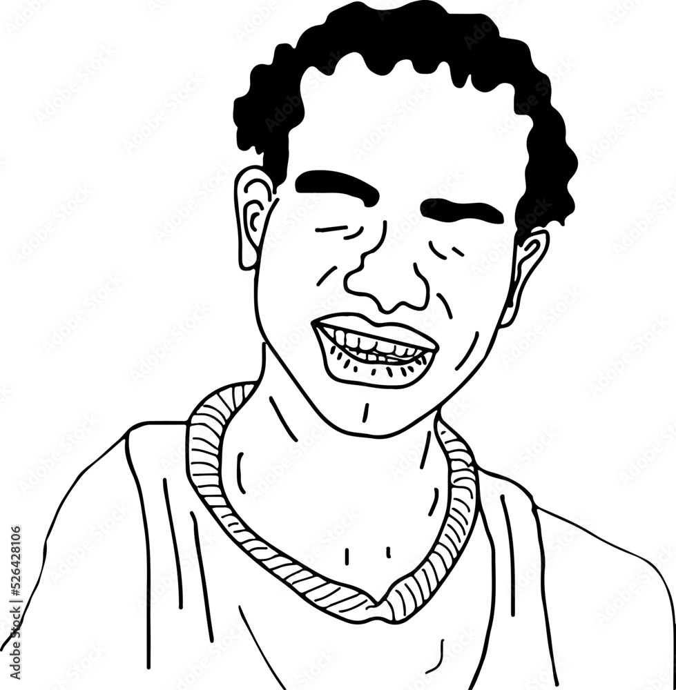 south africa man face caricature doodle, African male model Vectors ...