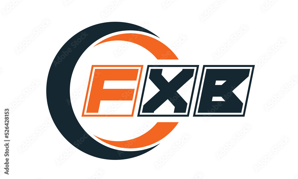 FXB three-letter circle logo design. custom font logo vector template ...