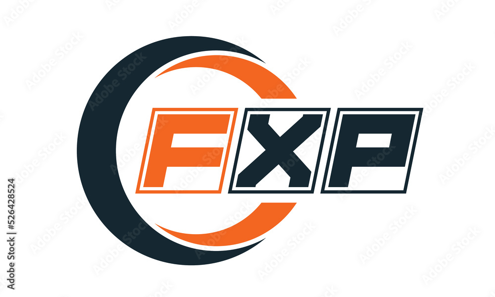 FXP three-letter circle logo design. custom font logo vector template ...