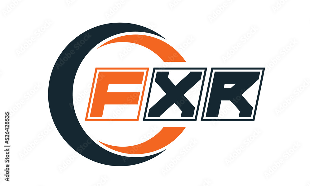 FXR three-letter circle logo design. custom font logo vector template ...