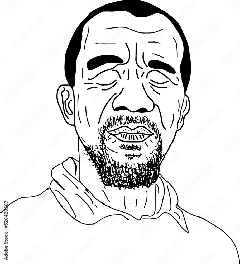 south africa man face caricature doodle, African male model face sketch ...