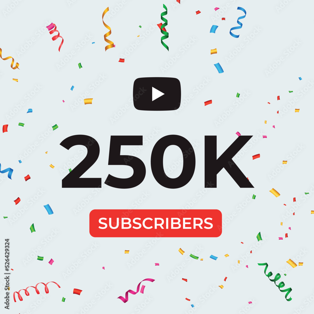 Thank you 250k or 250 thousand subscribers celebration template ...