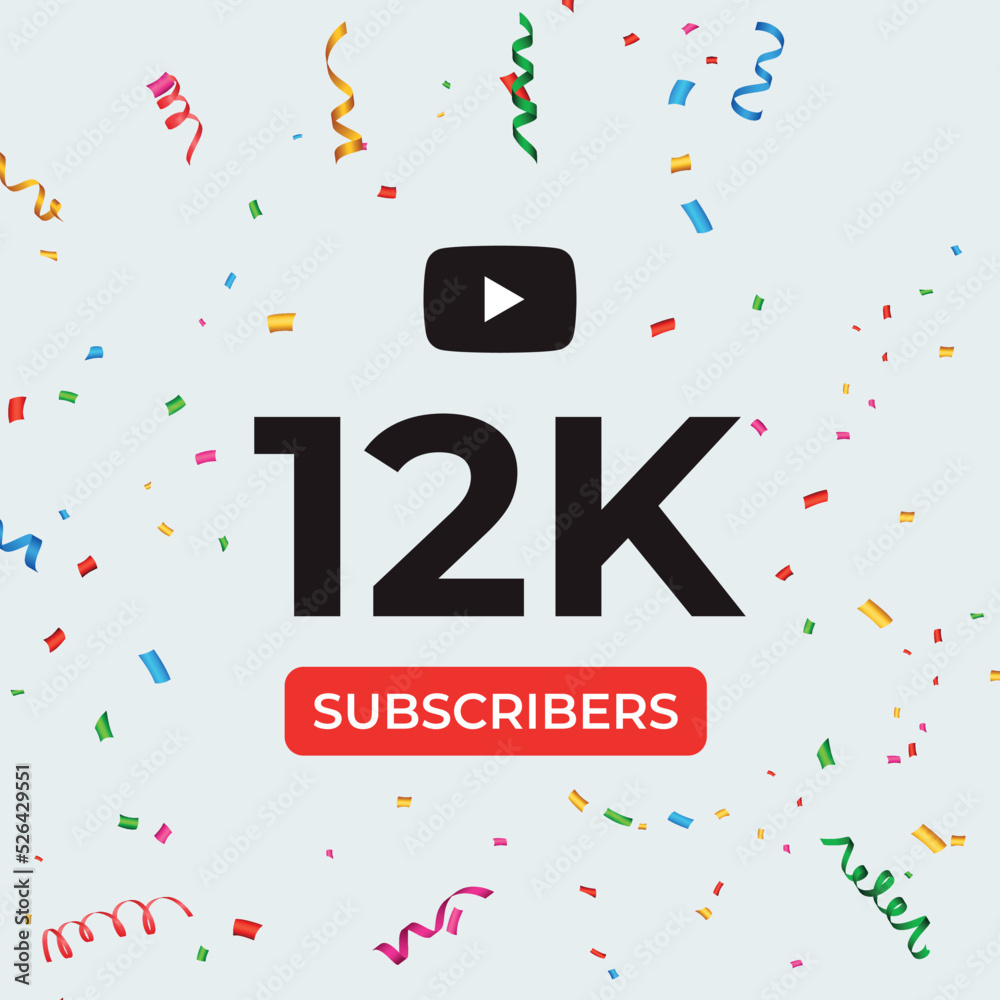 Thank you 12k or 12 thousand subscribers celebration template. Premium ...
