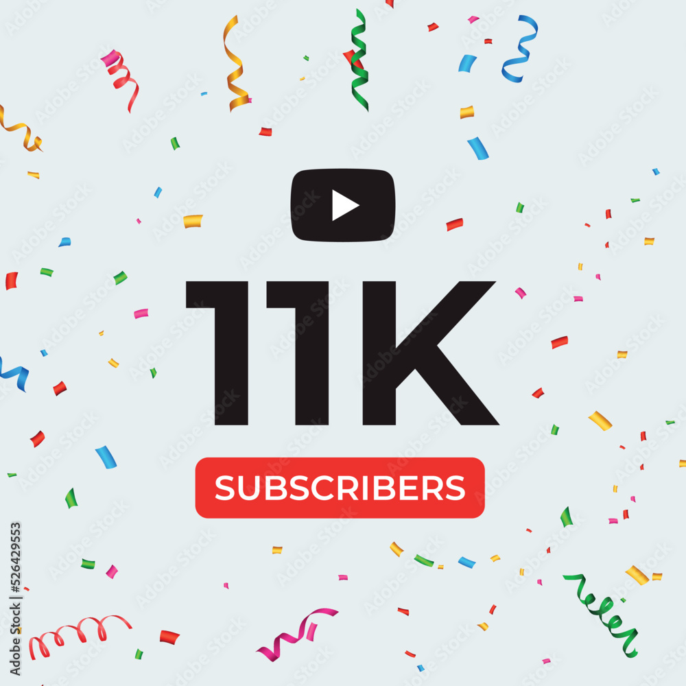 Thank you 11k or 11 thousand subscribers celebration template. Premium ...
