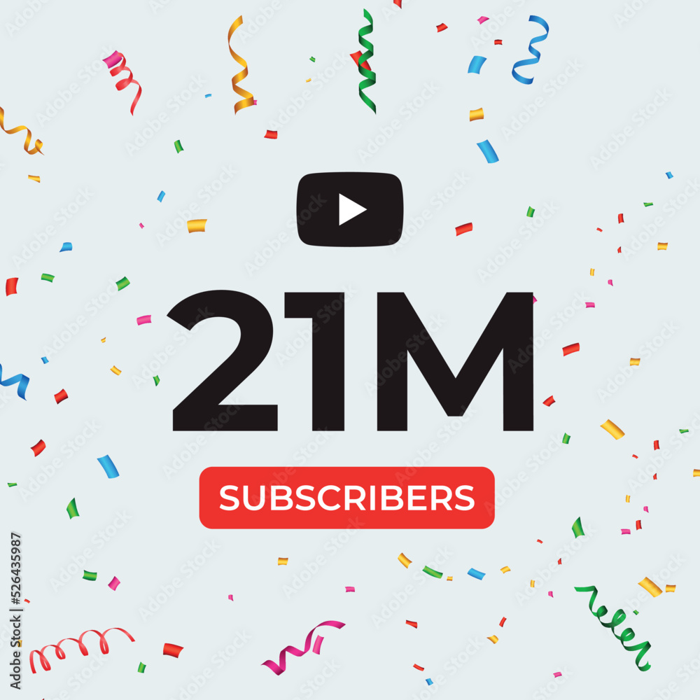 Thank you 21M or 21 million subscribers celebration template. Premium ...