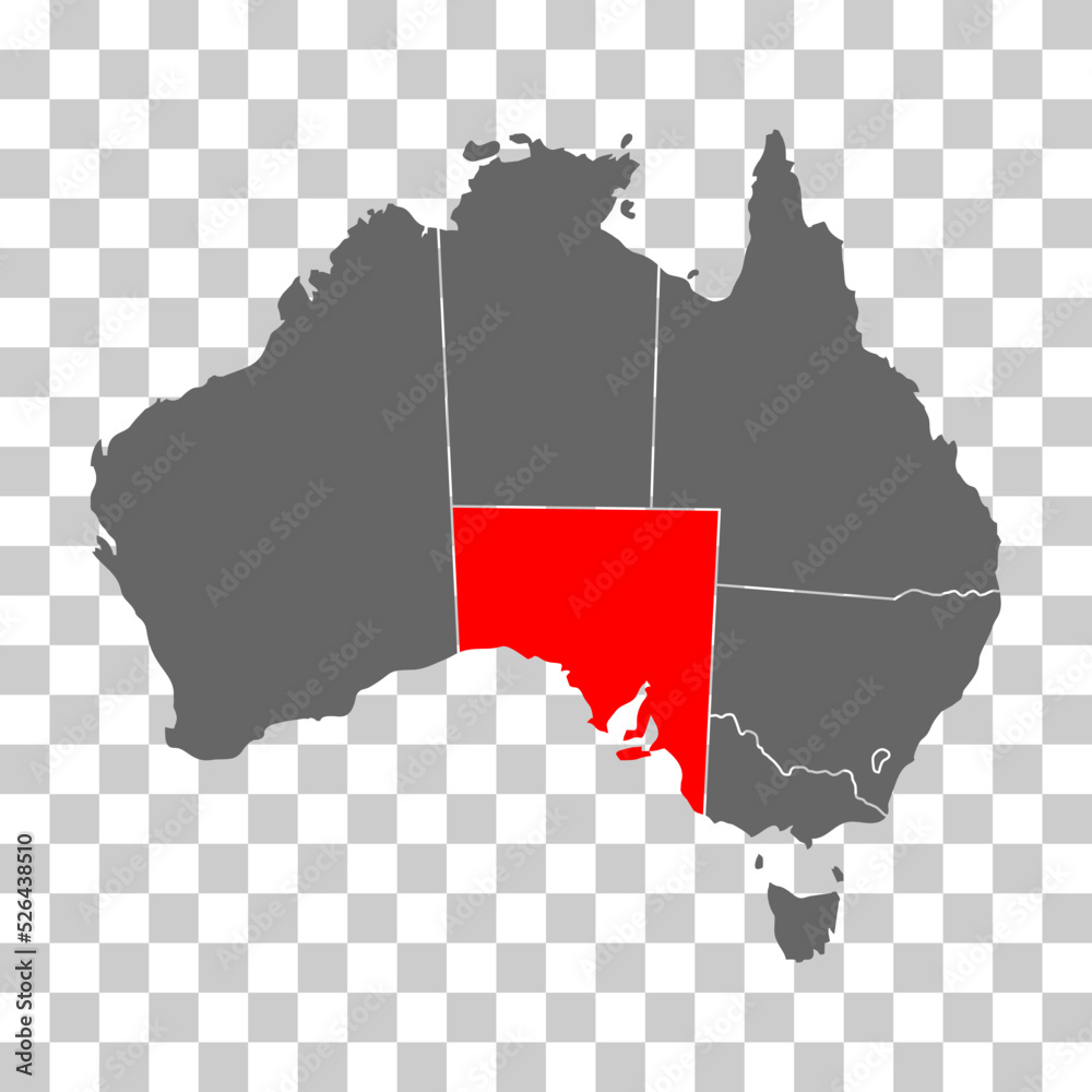 Australia map of South Australia icon, geography blank concept ...