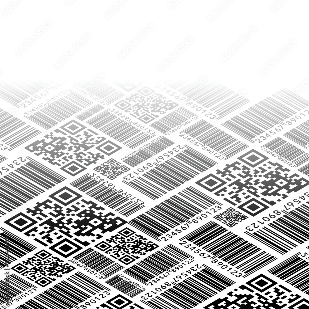 Barcode style isometric pattern background Stock Vector | Adobe Stock
