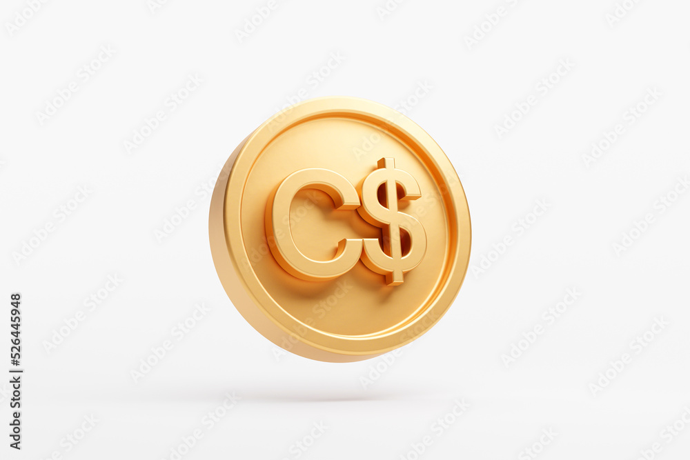 Gold coin dollar canada currency money icon sign or symbol business and ...