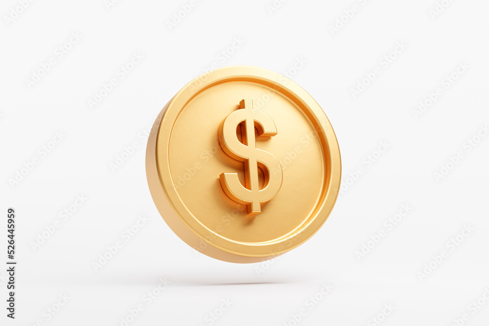Gold coin dollar us currency money icon sign or symbol business and ...