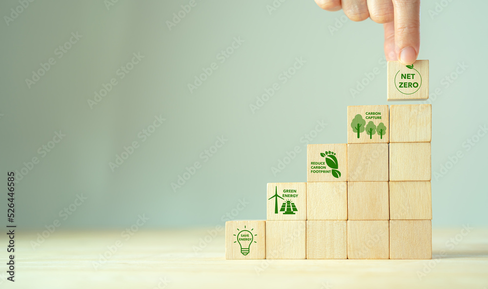 Net zero action concept. Save energy, green energy, reduce carbon ...