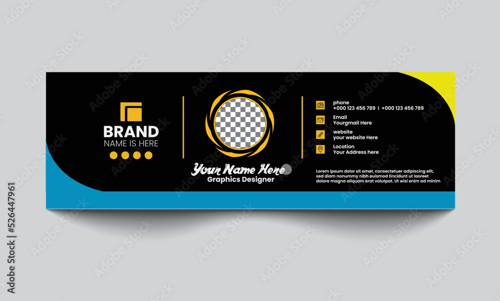 Business email signature with an author photo place modern and minimal ...