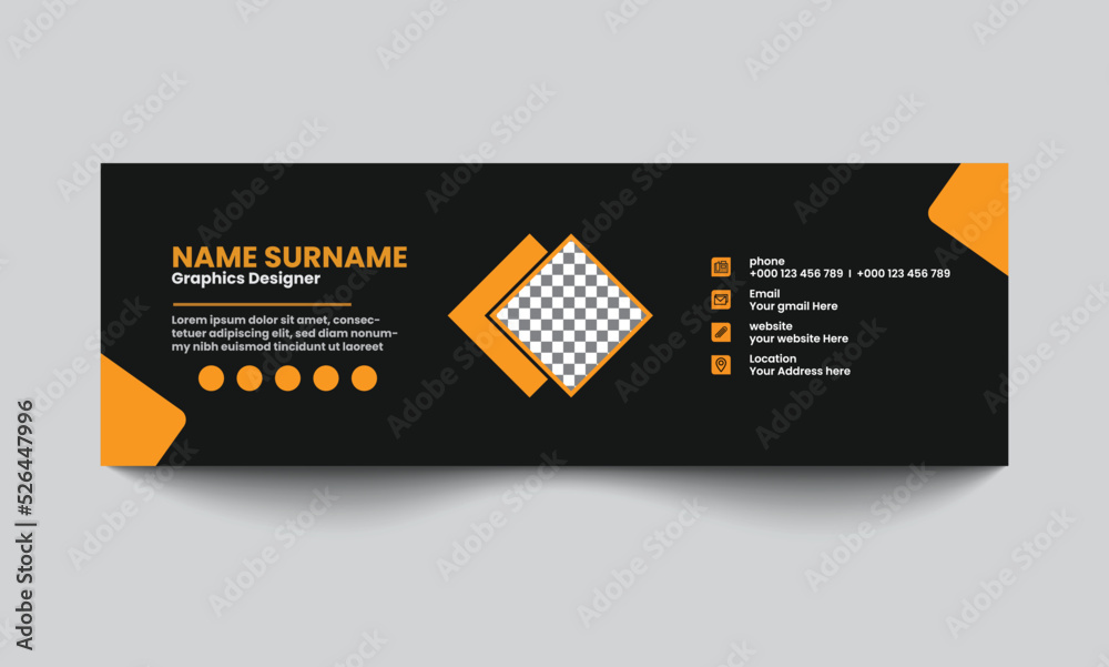 Business email signature with an author photo place modern and minimal ...