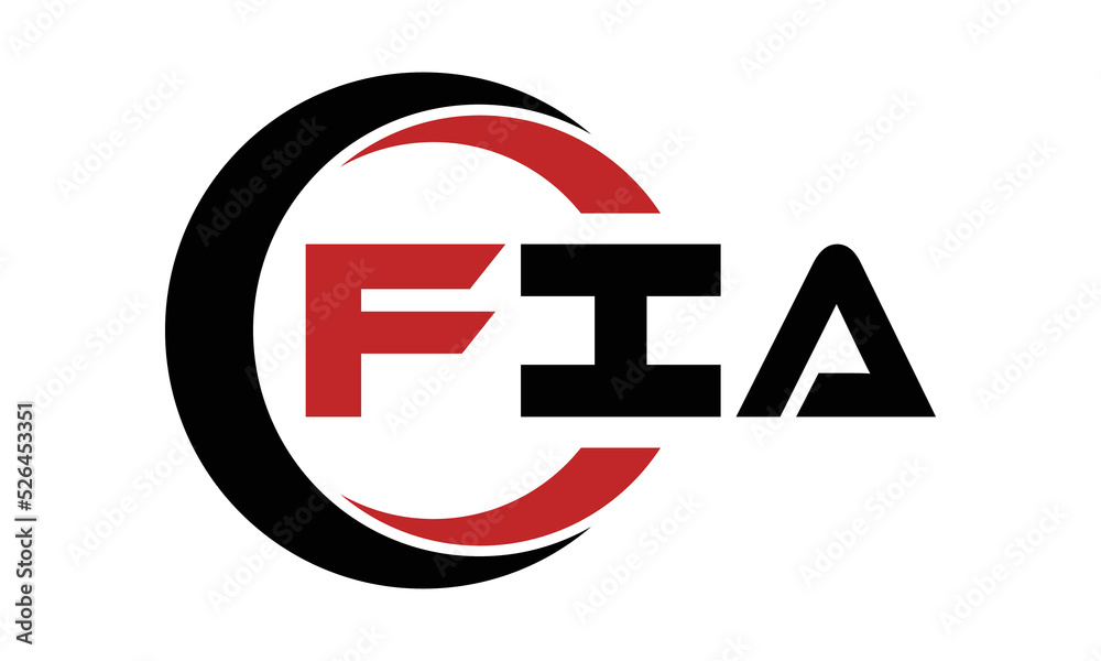 FIA three letter swoosh logo design vector template | monogram logo | abstract logo | wordmark ...