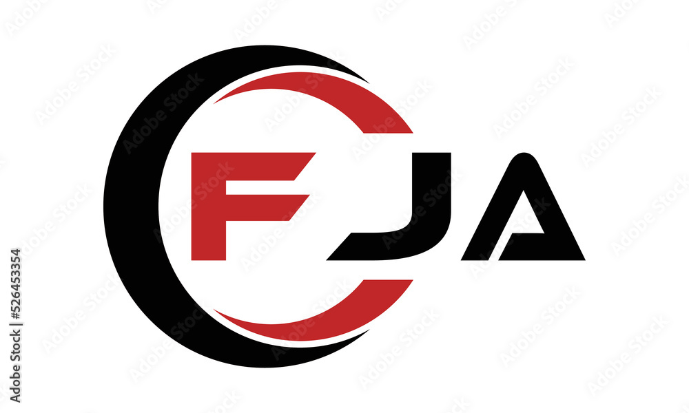 FJA three letter swoosh logo design vector template | monogram logo ...