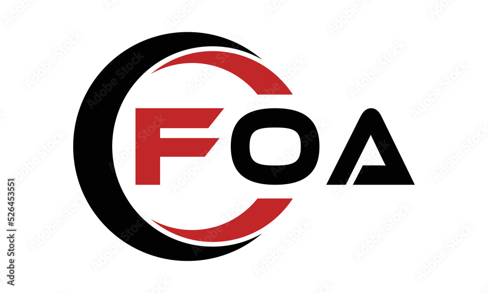 FOA three letter swoosh logo design vector template | monogram logo ...